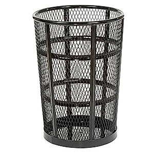 Global Industrial Outdoor Metal Trash Container Black, 48 Gallon