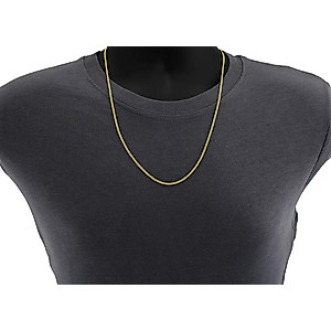 Verona Jewelers 10K Gold Unisex 2.2mm Italian Cuban Curb Link Chain Necklace- 10K Necklaces, 10 Karat Gold Chain, 16" 18" 20" 24" 30" (30.00, 2.2MM)