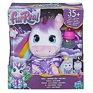 FurReal Sweet Jammiecorn Unicorn Interactive Plush Toy, Light-Up Toy with 30+ Sounds and Reactions, Unicorn Soft Toy, Ages 4 and Up