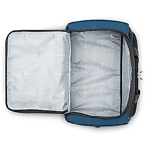 DELSEY Paris Sky Max 2.0 Softside Expandable Luggage with Spinner Wheels, Blue, 4 Piece Set w/Duffel