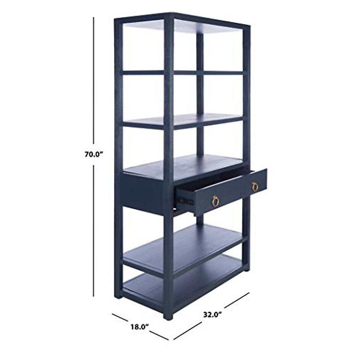 Safavieh Home Collection Johni Navy and Gold 5-Shelf Storage Etagere