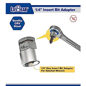 LABEAR- 4pcs Ratcheting Wrench to Square Drive Adapter Set