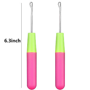 2Pcs Latch Hook Tool, Latch Hook Crochet Needle for Micro Braids, Hair Extension, Feather and Carpet