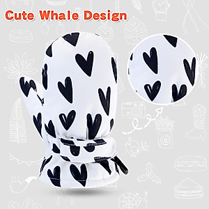 BAVST Toddler Waterproof Mittens Fleece Lined Baby Boys Girls Winter Warm Glove Kids Snow Infant Ski Mitten for 3M-5T (Sweet Heart, 1-2T)