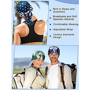 JaGely 16 Pieces Doo Rags Skull Caps for Men, Sweat Wicking Do Rags Cooling Dew Rags Pirate Helmet Liner Cycling Bandana Skull Cap for Men Women Multicolor