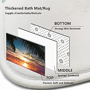 GRIEKOWE 4 Pcs Beach Shower Curtain Sets with Non-Slip Rugs, Toilet Lid Cover and Bath Mat, Sunset Ocean Waves Shower Curtain Blue Sky Coastal Sun Rays Shower Curtain with 12 Hooks, 72''x72''