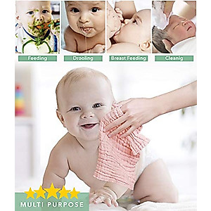 Muslin Cloths for Baby 5 Pack Burp Cloths Newborn Essentials 100% Cotton Organic Washable
