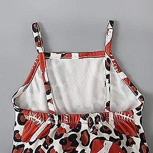 Leodye Toddler Baby Girl Jumpsuit Baby One Piece Sleeveless Romper Kid Summer Jumpsuit Sunflower Print Romper with Pockets