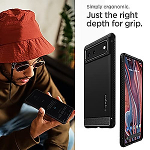 Spigen Rugged Armor Designed for Google Pixel 6 Case (2021) - Matte Black