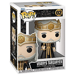 POP House of Dragon - Viserys Targaryen Funko Vinyl Figure (Bundled with Compatible Box Protector Case), Multicolored, 3.75 inches