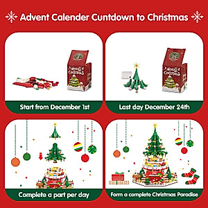 Sopu Advent Calendar 2023 Christmas Building Blocks - Christmas Paradise Building Kits，24 Parts -1814 Pieces Building Blocks for Adults and Kids Countdown to Christmas Building Blocks Gift