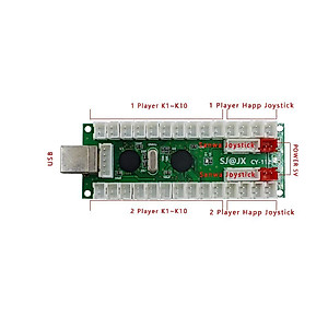 SJJX 2 Players Arcade Game DIY Kit USB Encoder Controller Button Joystick For Retro Pie Raspberry Pi MAME PC