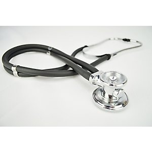 Lightning X Sprague Rappaport Style Dual Head Medical Stethoscope for EMT Nurse - Black