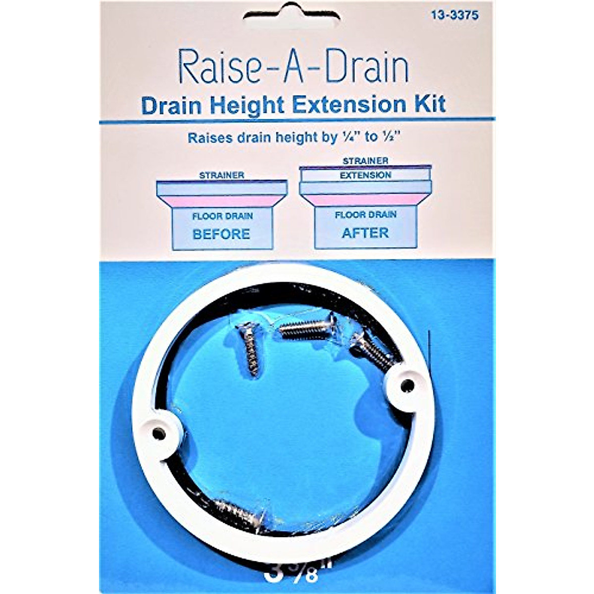 Drain Height Extension Kit, 3-3/8" Center-to-Center Screw Holes, 4" Diameter