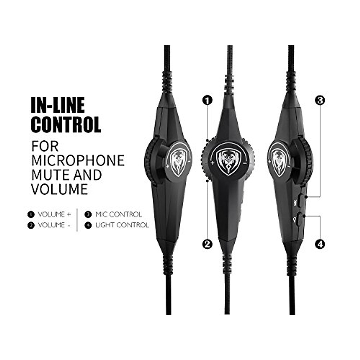 Somic G932 USB PC Gaming Headset 7.1 Virtual Surround Sound,Over Ear Computer Gaming Headphones with LED Lighting and Retractable Microphone