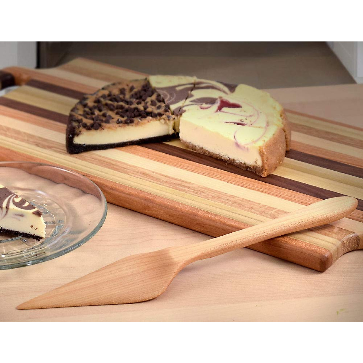 American Made Natural Hard Maple Wood Pie Server, 12.75"