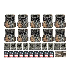 Browning Trail Cameras Strike Force Extreme 16MP Game Camera (10-Pack) Bundle with Security Box (10-Pack), 32GB SD Card and Card Reader (10-Pack) (31 Items)
