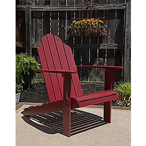 Linon Red Adirondack Chair, 30.4" W x 37.6" D x 37.8" H