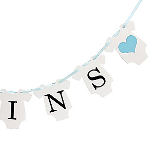 INNORU(TM) It is Twins Banner Baby Shower, Gender Reveal,Babies Party Decorations for Baby Boy 1st 2nd Birthday Banner