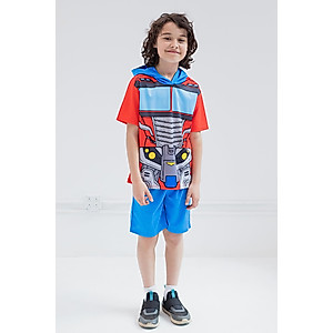 Transformers Optimus Prime Little Boys Athletic Graphic T-Shirt Mesh Shorts Blue/Red 7-8