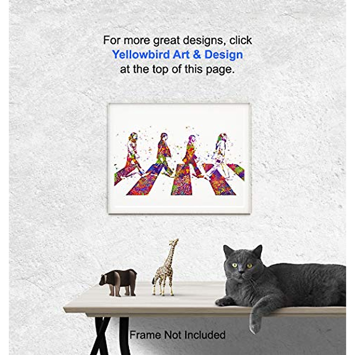 The Beatles Poster, Wall Art - 8x10 Abbey Road Home Decor - Beatles Gifts for John Lennon, Paul McCartney, Ringo Starr, George Harrison, 60s Music Fans