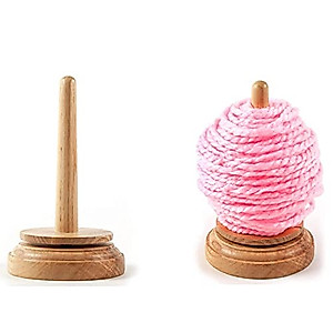AnNafi® Wood Yarn Holder with Twirling Mechanism Classic | Classic Wooden Spinning Yarn & Thread Holder | Knitting Embroidery Accessory Gift | Craft & Sewing Supplies | Yarn Organising Tool For Granny