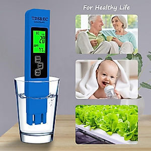 𝐌𝐨𝐬𝐭 𝐀𝐜𝐜𝐮𝐫𝐚𝐭𝐞 𝐒𝐨 𝐅𝐚𝐫 4-in-1 Instant Read TDS Meter - Measures TDS, EC, & Temperature (°C/°F) - Digital Water Testing Kit for Tap, Well, Pool, Hydroponics, Aquarium, RO/DI System -Blue