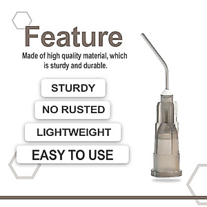 100PCs Dental Grade 22G Pre Bent Flow Dispensing Etch Tips by VASTMED | Blunt Tip Dispensing Disposable Oral Irrigation Tips for Multi-Use