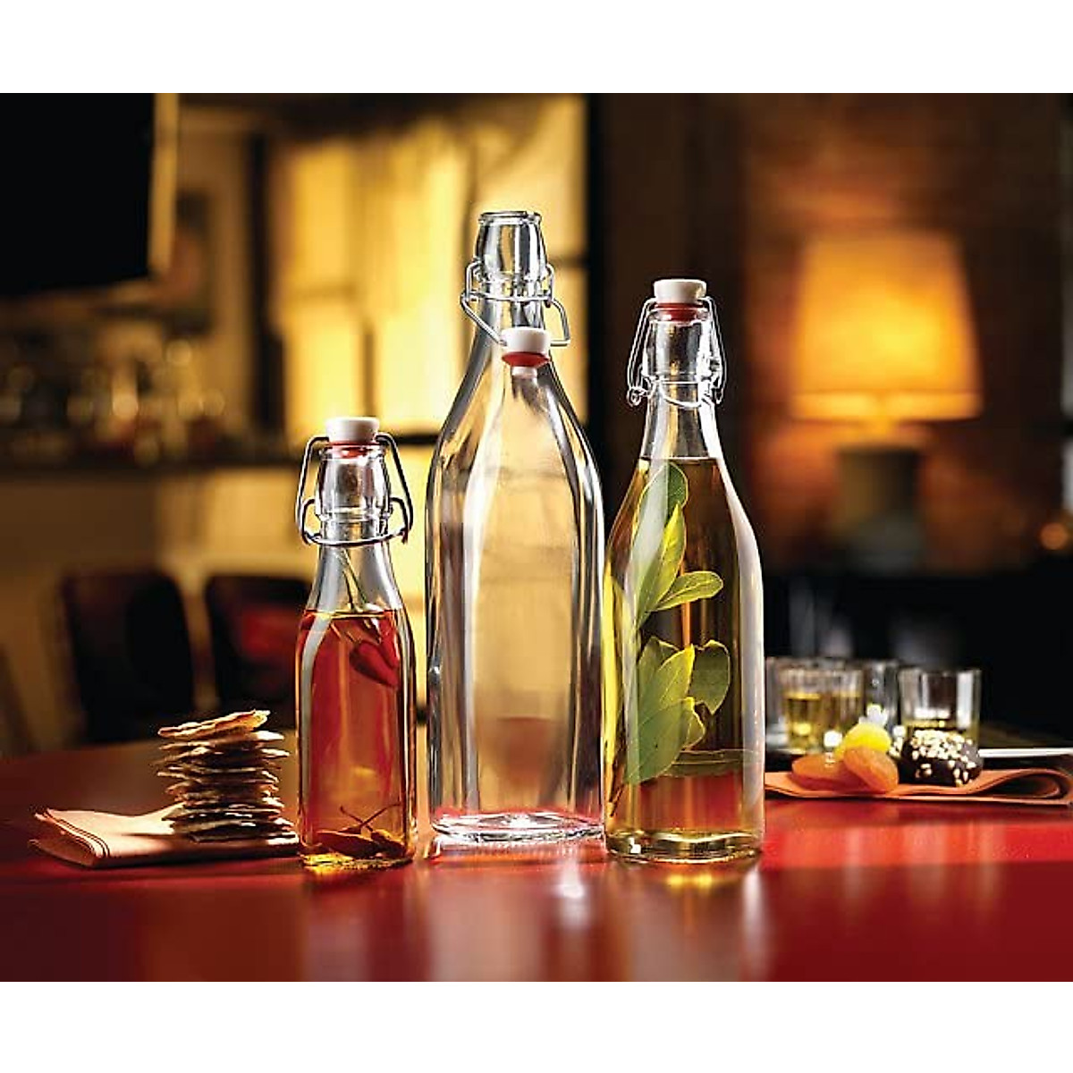 Bormioli Rocco Glass 8.5 Ounce Swing Top Bottle, Set of 4