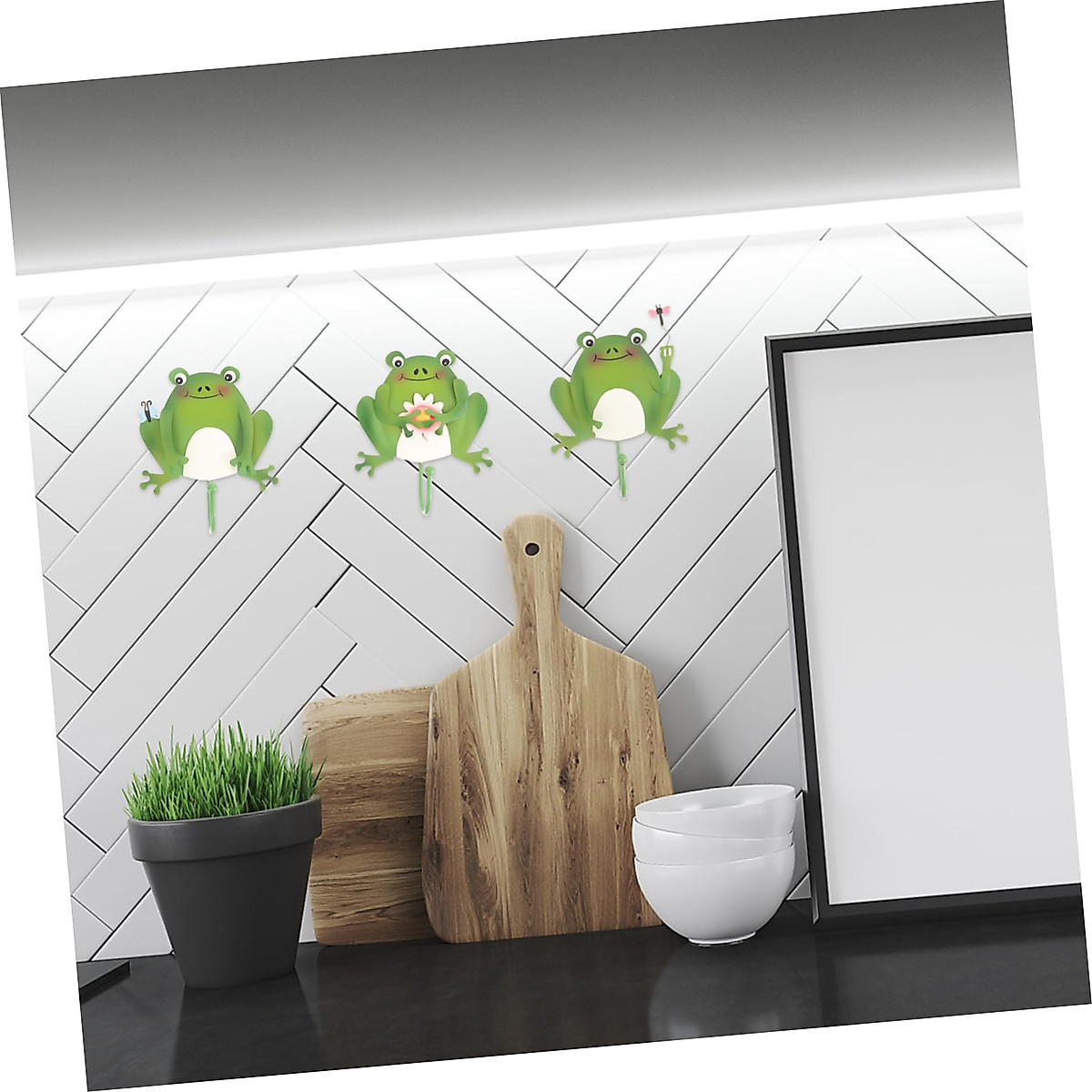 GOOHOCHY 3pcs Frog Hook Wall Decoration Wall Mounted Hooks Towel Hooks Decorative Hook Key Hanger Cute Wall Hook Frog Shaped Hanger Key Hook Iron Wall-Mounted Coat Hanger Hooks