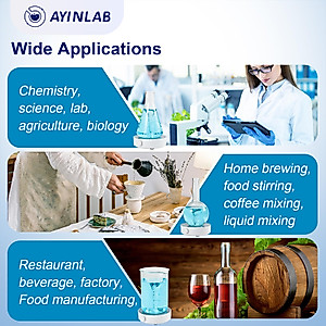 AyinLab Magnetic Stirrer, Fast Stir Plate with Speed Control, Lab Magnetic Mixer with 4pcs Magnetic Stir Bars, 1 Stir Bar Retriever for Making Yeast, Liquid Stirring, Max Volume 3000ml, Powerful Motor