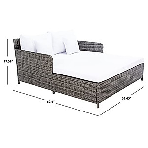 Safavieh Outdoor Collection Cadeo Grey Brown/White Cushion Daybed PAT7500C