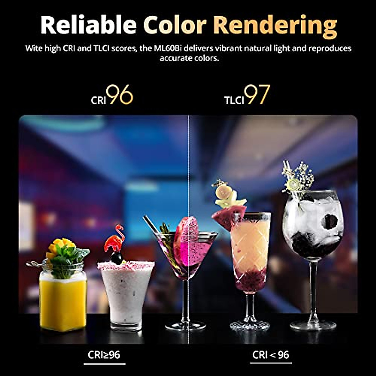 Godox ML60Bi ML60 Bi 60W Bi-Color LED Light Silent Mode Portable Brightness Adjustment Support Li-ion Outdoor LED Light with 2X NP970 Lithium Battery