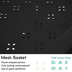 JAKAGO 4-Tier Utility Rolling Storage Cart Slim Mobile Shelves on Wheels Multi-Function Trolley with Mesh Basket Storage Organizer Rack for Kitchen Pantry Bathroom Laundry (Black)