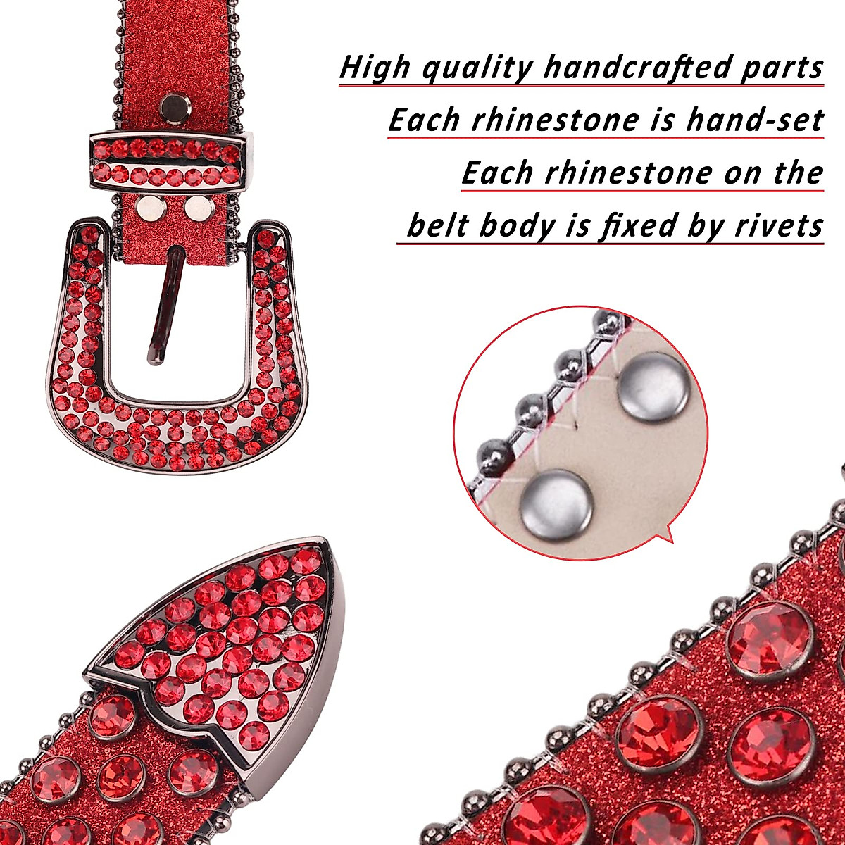 MUKINGBELTS Men Women Rhinestone Belt Luxury Strap Leather Sparkle Studded Belts Western Bling Bling Diamond Cowboy Belts