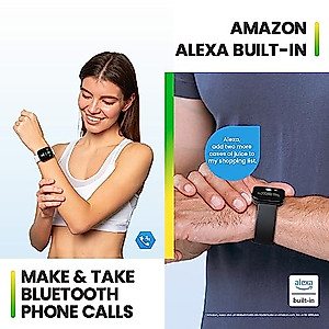 Amazfit Bip 5 Smart Watch 46mm, GPS, Amazon Alexa Built-in, Bluetooth Calling, 10-Day Battery, Heart-Rate & VO2 Max, Sleep Health Monitoring, AI Fitness Tracker App, for Android & iPhone, Black