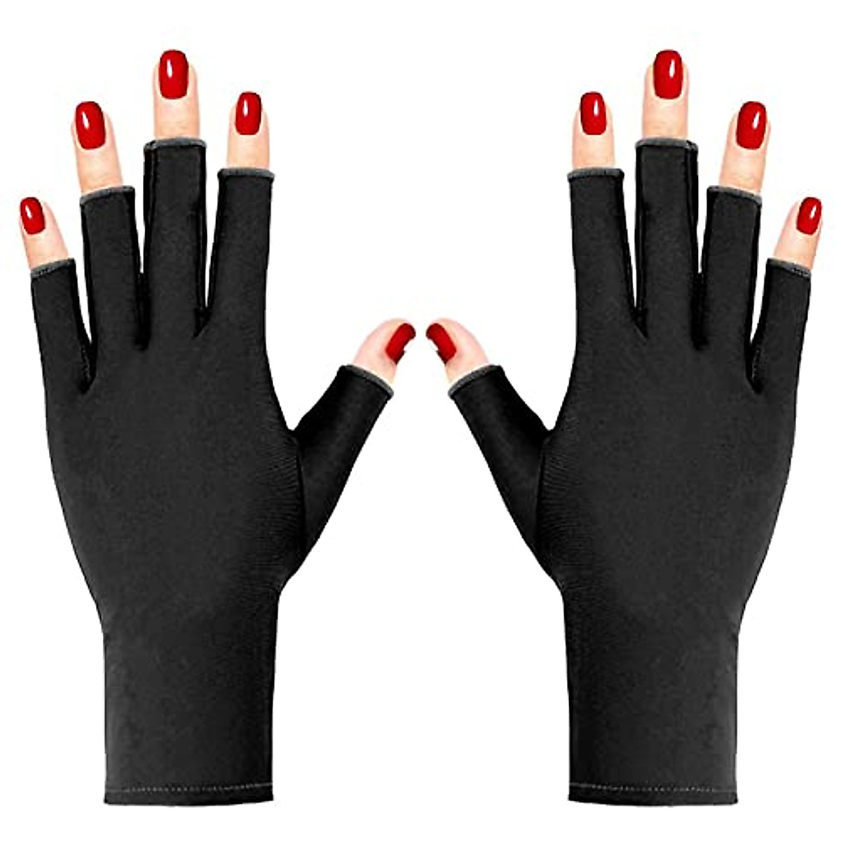 Pimoys Anti UV Gloves for Nail Lamp Light UPF50+ Manicure Gloves UV Protection Gloves Fingerless UV Light Gloves for Gel Nail Lamp Hand UV Protection Gloves