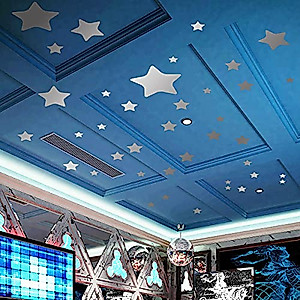 56 PCS Metallic Silver Star Stickers Floor Decal Stickers Wall Stickers Party Decoration Bridal Shower Home Engagement…