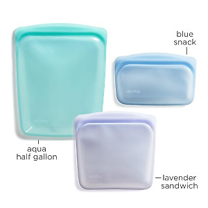 Stasher Premium Silicone Reusable Food Storage Bags, 3-Pack, Multi | Multi-Use Food Storage Bags, Lunch Bag, Travel Containers | BPA Free, Leak-free, Dishwasher-Safe, Eco-friendly