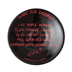 Enesco Designs by Lolita Made for Kissing Hand-Painted Artisan Wine Glass, 15 Ounce, Multicolor