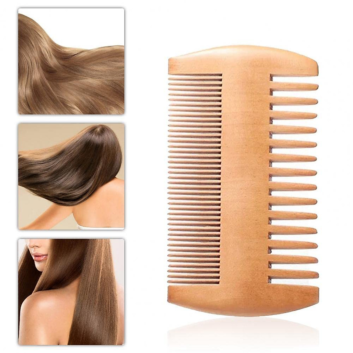 Natural Wood Hair Brush Hair Comb For Men Beard Care Anti-Static Wooden Comb Brushing Hair Care Tools
