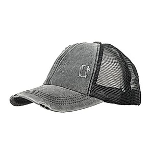 Shelby Ladies Distressed Black/Grey Ponytail Hat | Officially Licensed Shelby® Product | Adjustable, One-Size Fits All | Lightweight Super Soft Finish