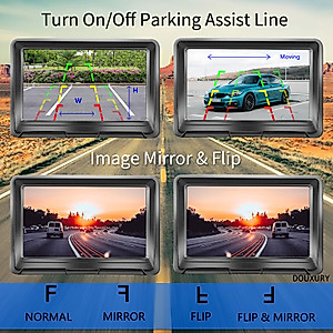 Wireless Backup Camera Solar Magnetic for Car RV Trailer Truck Camper 5th Wheels Hitch Towing No Wiring No Drilling Rechargeable Night Vision Portable Backup Camera with 5" 1080P HD 2-Split Monitor