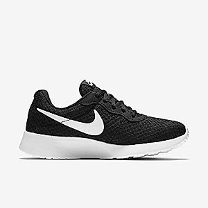 Nike Women's WMNS Tanjun Running Shoes, Black/White, 8