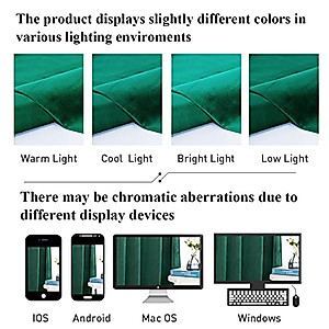 StangH Pine Green Velvet Curtains 96 inches Long, Room Darkening Window Drapes Elegant Home Decoration for Bedroom/Party Backdrop/Dining Room, W52 x L96, 2 Panels