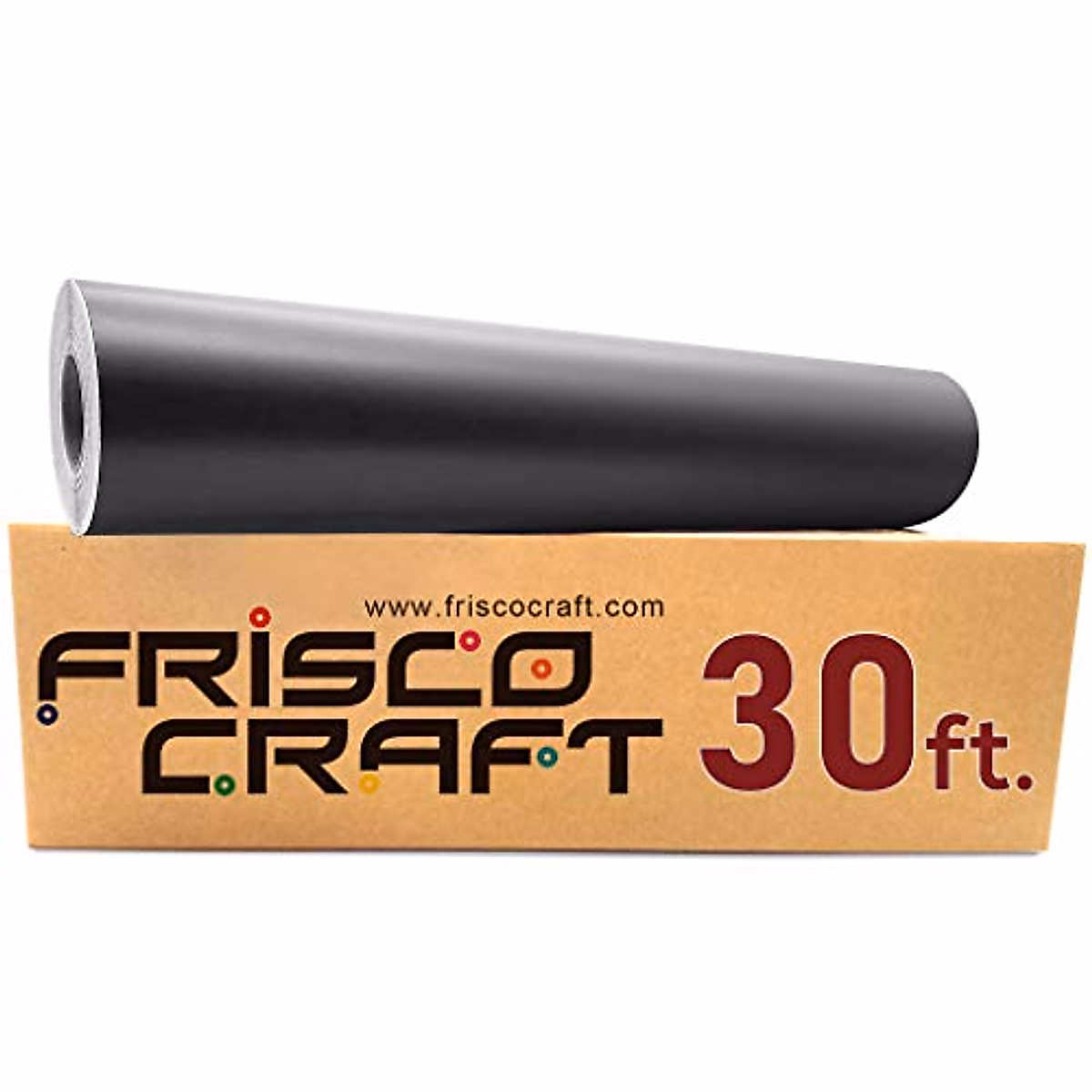 Frisco Craft Black Permanent Vinyl, Weather-Resistant Black Matte Adhesive Vinyl - 12" x 30 FT Black Vinyl Roll for Cricut, Silhouette, Cameo Cutters, Signs, Scrapbooking, Craft, Die Cutters, CNC