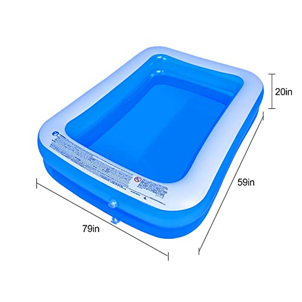 Amocane Inflatable Swimming Pool, L79 x W59 x H20 in, Family Swimming Pool with Electric Air Pump( Included ), for Backyard, Garden, Water Party