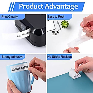 USUPERINK 10 Pack Compatible for Brother P-Touch Label Maker Tape TZe-251 TZe251 TZ-251 TZ251 24mm 0.94 1 Inch Black on White Laminated TZe TZ Tape for PT-D600 PT-D600VP PT-P700 P750W P950NW P710BT