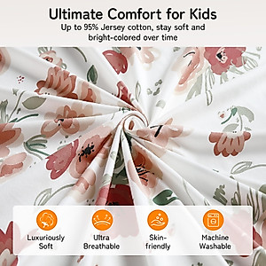 besrey 2 Packs Changing Pad Cover for Changing Pad for Baby Boy and Girls, with a Storage Bag, Soft Jersey Knit Cotton Sheet Snug Fit with Buckle Holes (Flower Style)