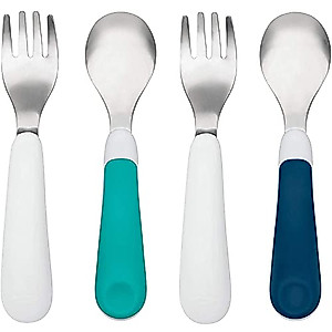 OXO Tot Training Fork and Spoon Set, Teal/Navy (2 Pack) …